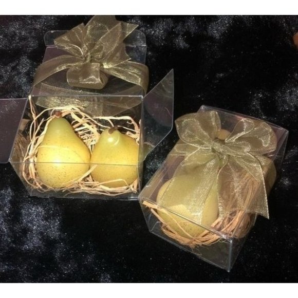 Handmade | Other | Pear Candles Gift Box Wedding Favor Green 3 X 225 X ...